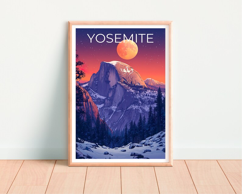Yosemite National Park Poster, Yosemite Print, Half Dome Poster, Half ...