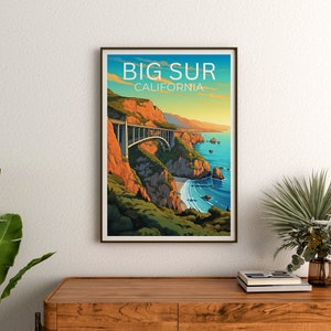 Big Sur Travel Poster, California Wall Art, California Print, Big Sur ...