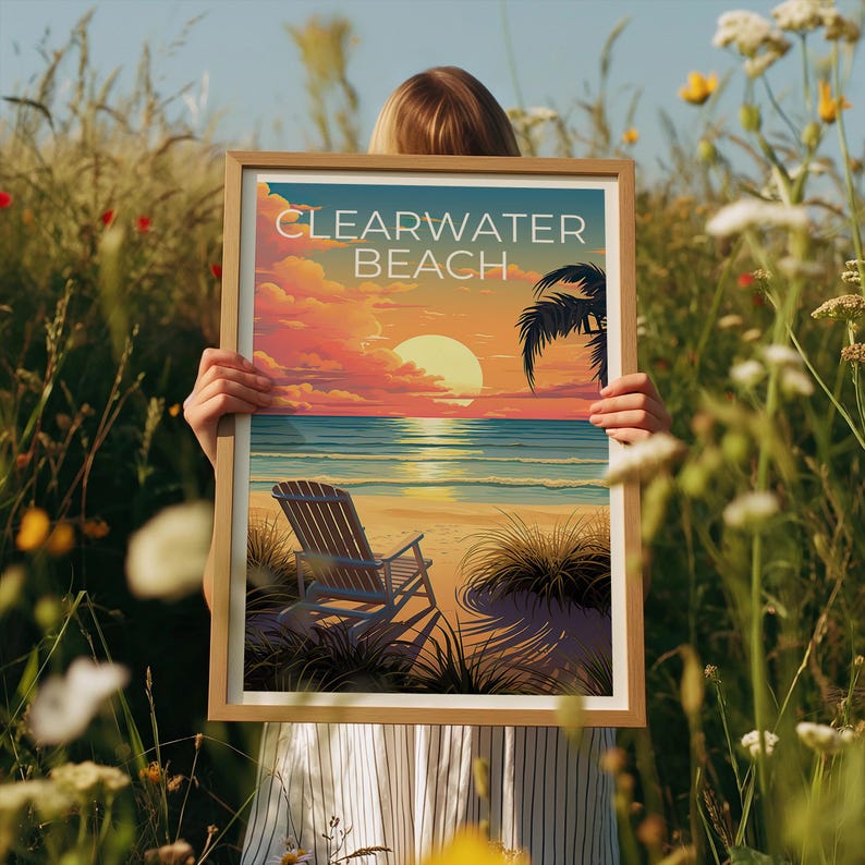 Clearwater Beach Poster, Clearwater Beach Print, Florida Art, Florida ...