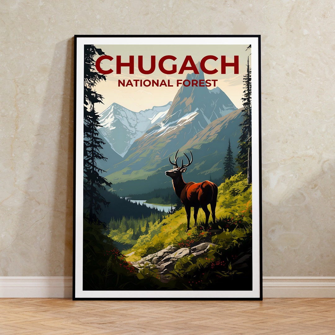Chugach Travel Poster, Alaska Wall Art, Alaska Print, Chugach Poster ...