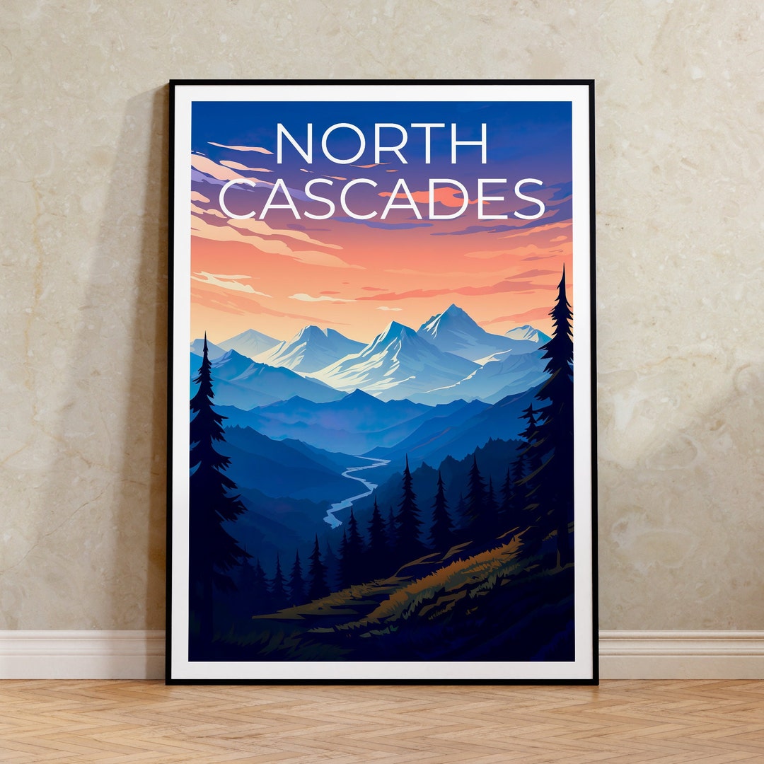 North Cascades National Park Poster, Washington State Print, Washington ...