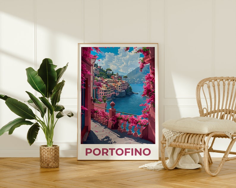 Portofino Italy Poster, Amalfi Coast Summer Vibe, Italian Riviera ...