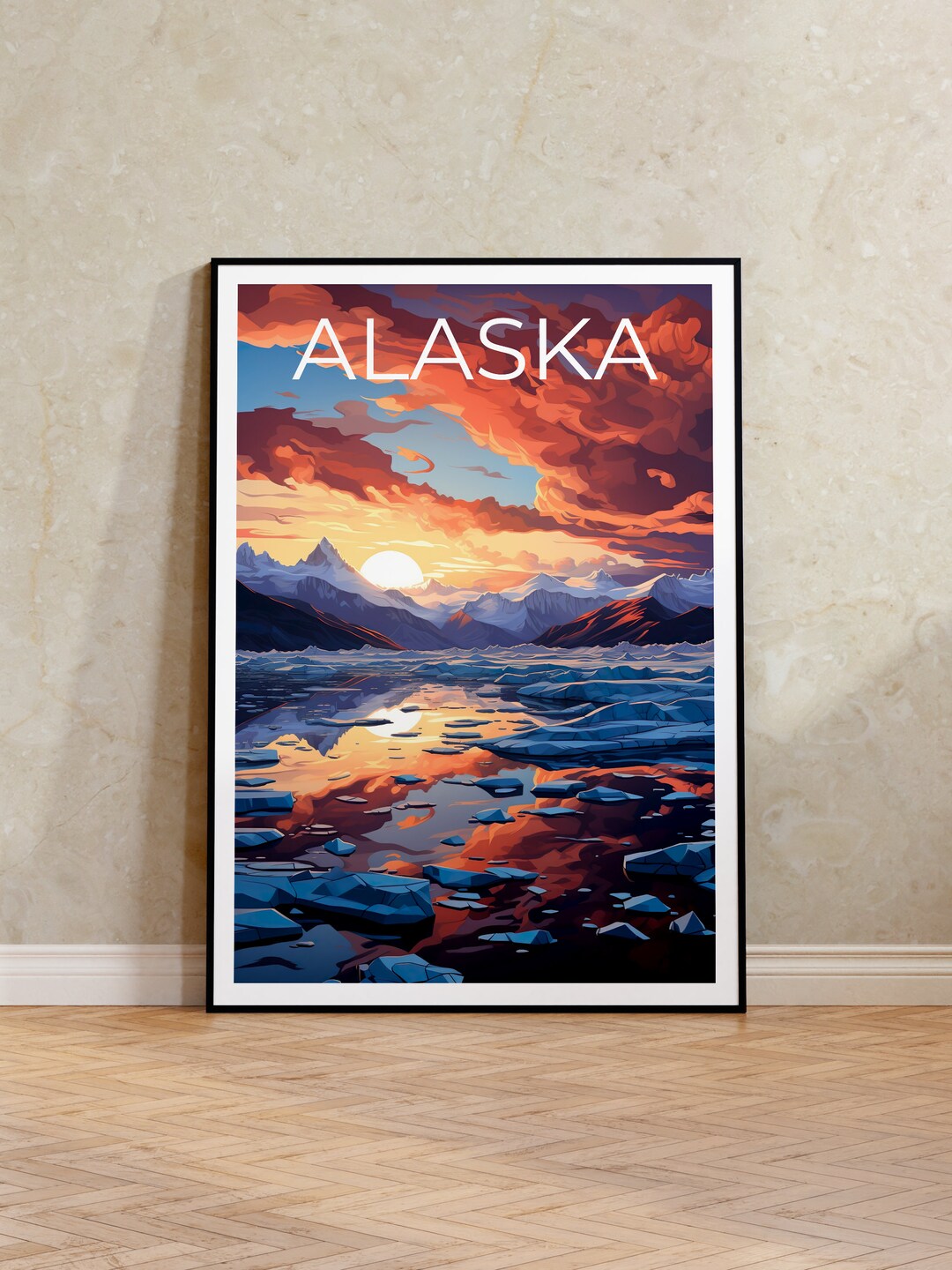Alaska Travel Poster, Glacier Wall Art, Glacier Print, Alaska Poster ...