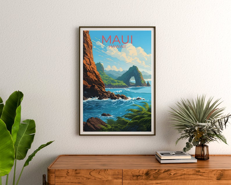 Maui Travel Poster Hawaii Wall Art Hawaii Print Maui - Etsy