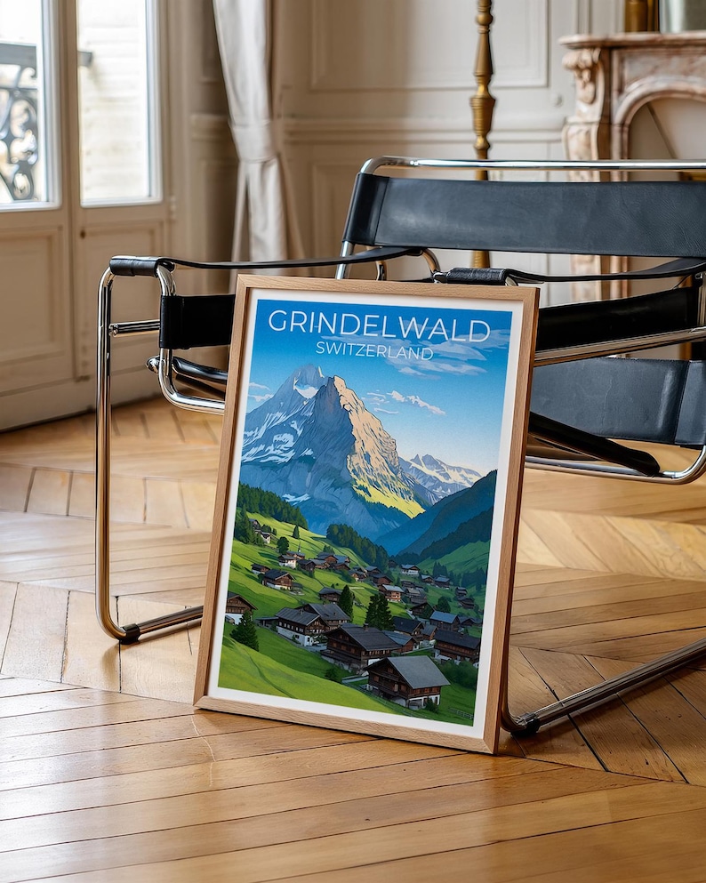 Grindelwald Travel Poster, Switzerland Wall Art, Switzerland Print ...