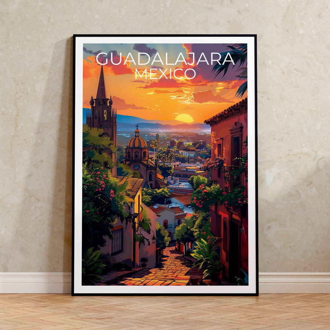 Guadalajara Poster, Guadalajara Print, Mexico Art, Mexico Print ...