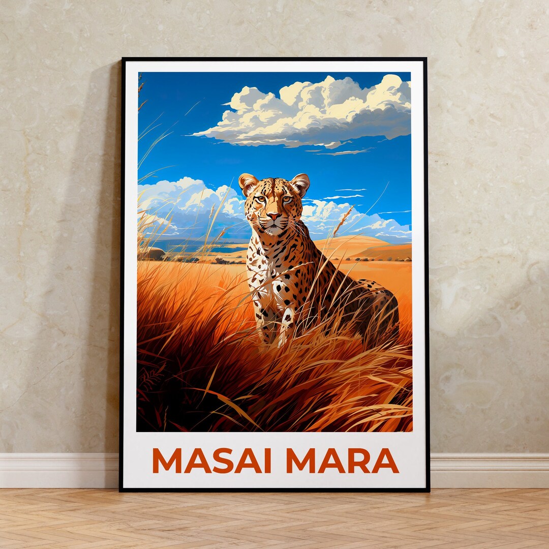 Masai Mara Travel Poster, Kenya Wall Art, Kenya Print, Masai Mara ...