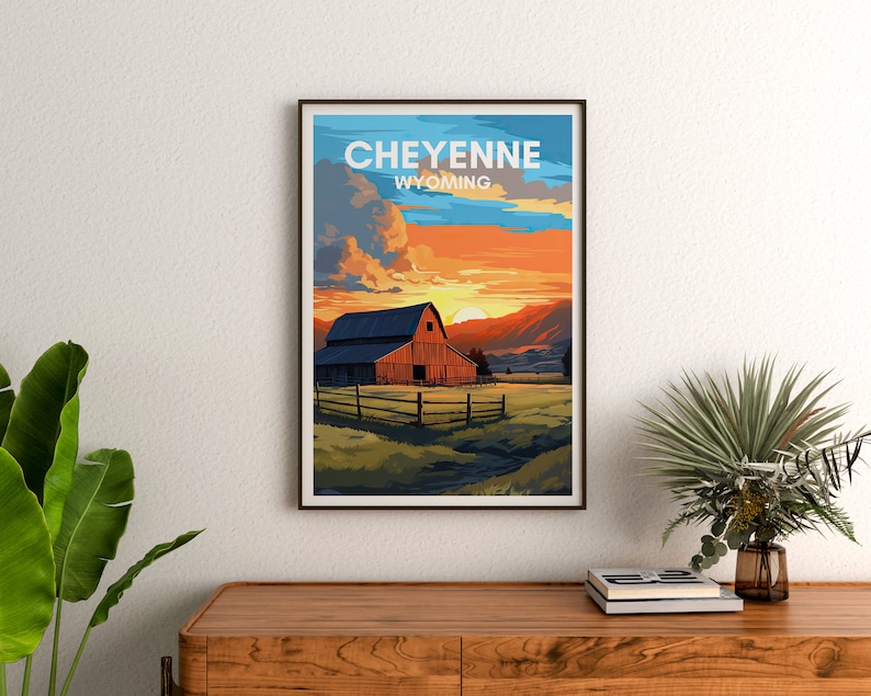 Cheyenne Travel Poster, Wyoming Wall Art, Cheyenne Print, Cheyenne ...
