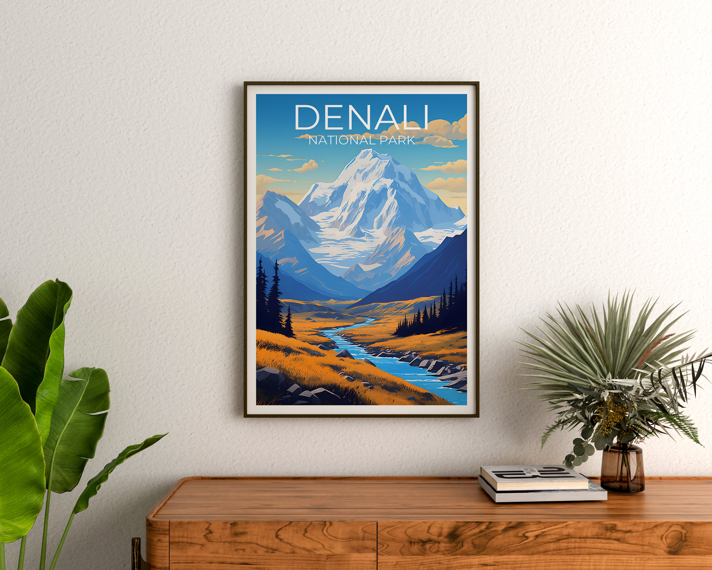 Denali Travel Poster, Alaska Wall Art, Alaska Print, Denali Poster ...