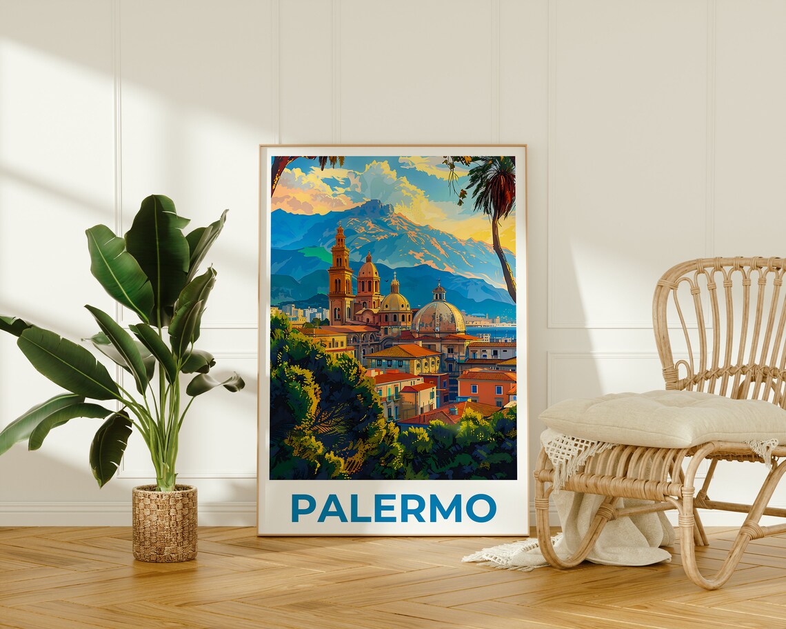 Palermo Poster, Palermo Print, Sicily Art, Italy Print, Palermo Travel ...