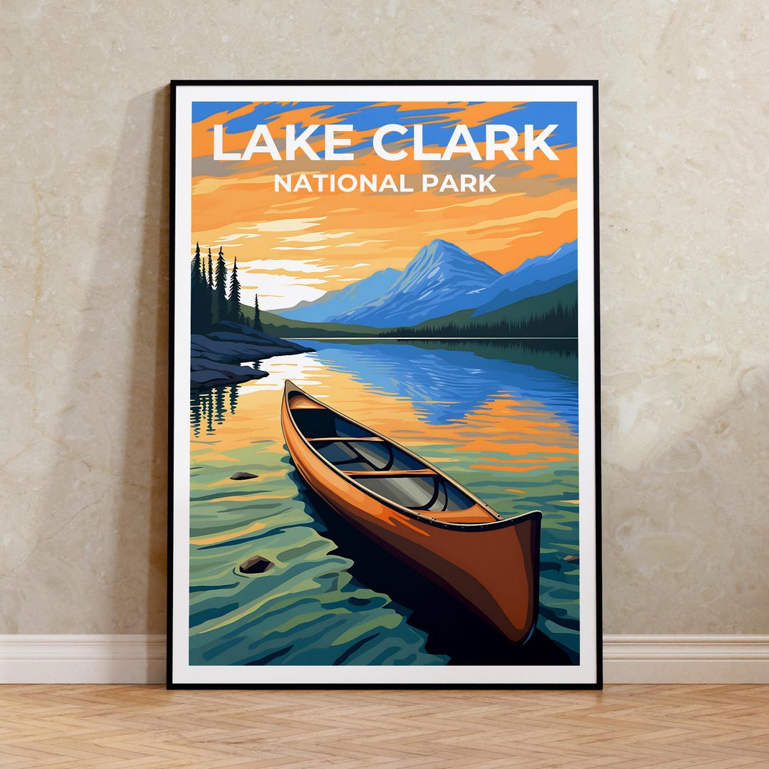 Lake Clark Travel Poster, Alaska Wall Art, Alaska Print, Lake Clark ...
