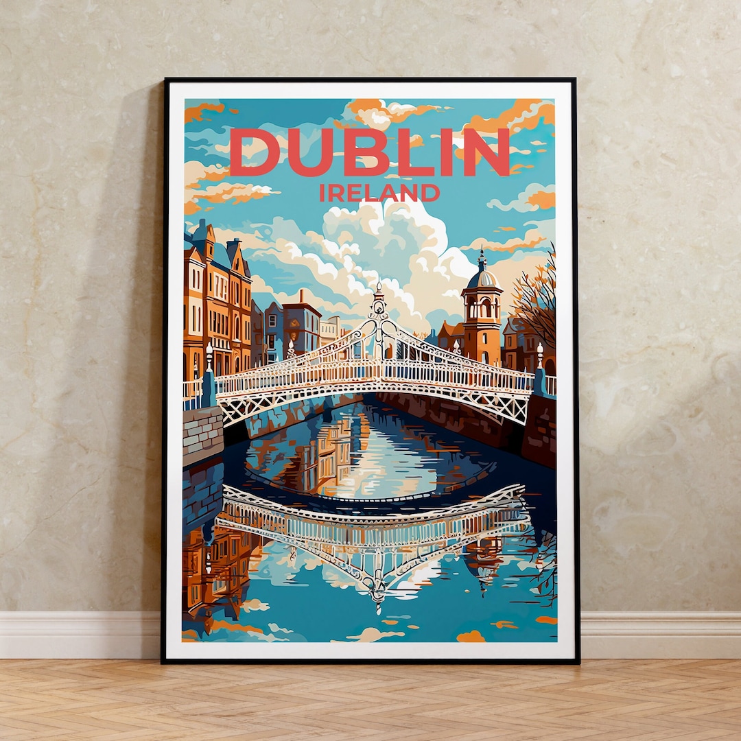 Dublin Travel Poster, Ireland Wall Art, Dublin Print, Dublin Poster, Ha ...