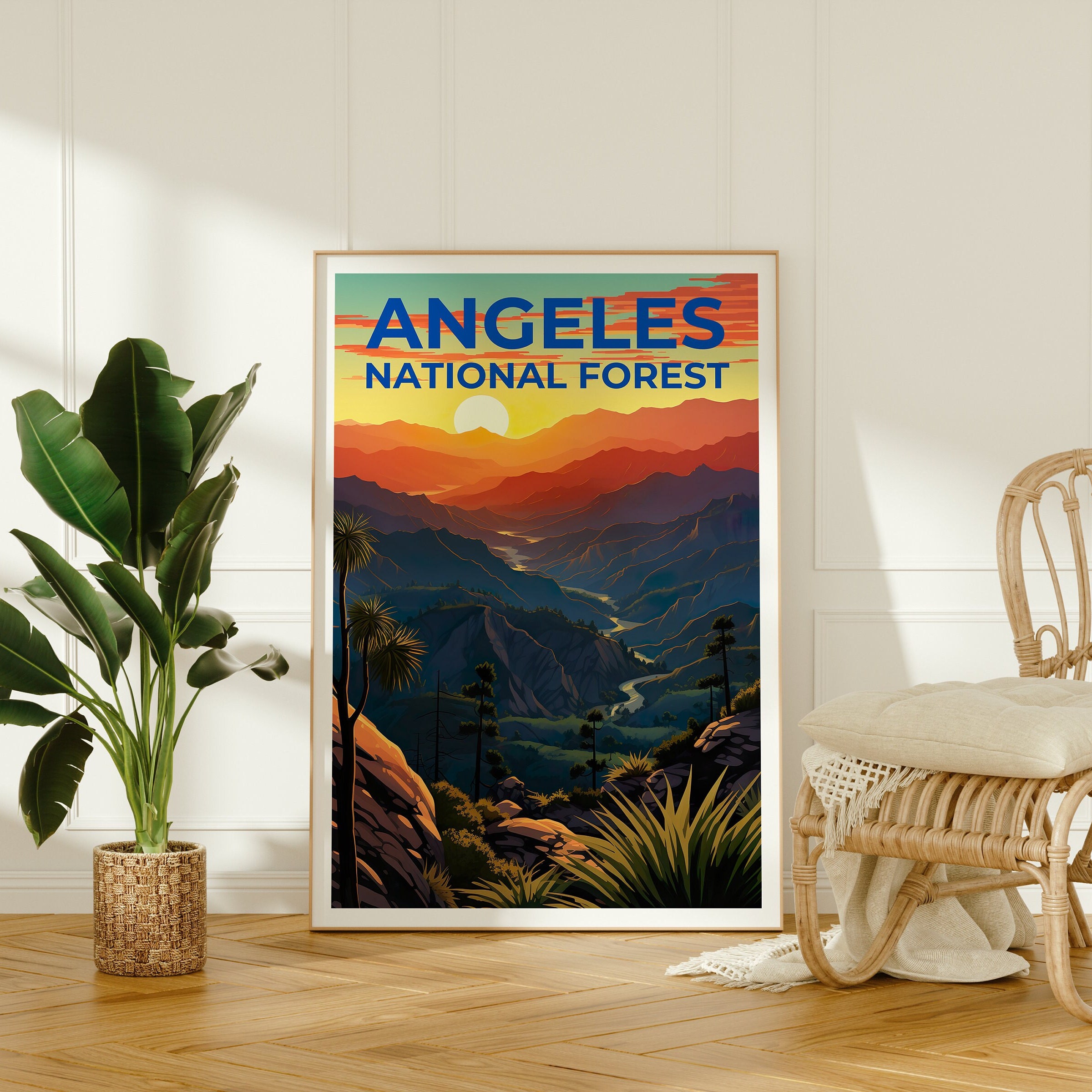 Angeles National Forest Travel Poster, California Wall Art, California ...