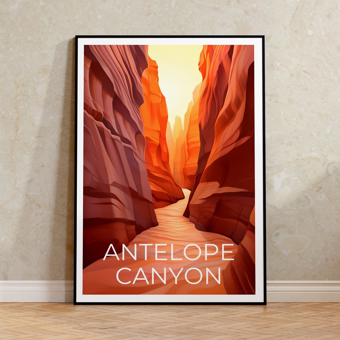 Antelope Canyon Travel Poster, Arizona Wall Art, Arizona Print ...