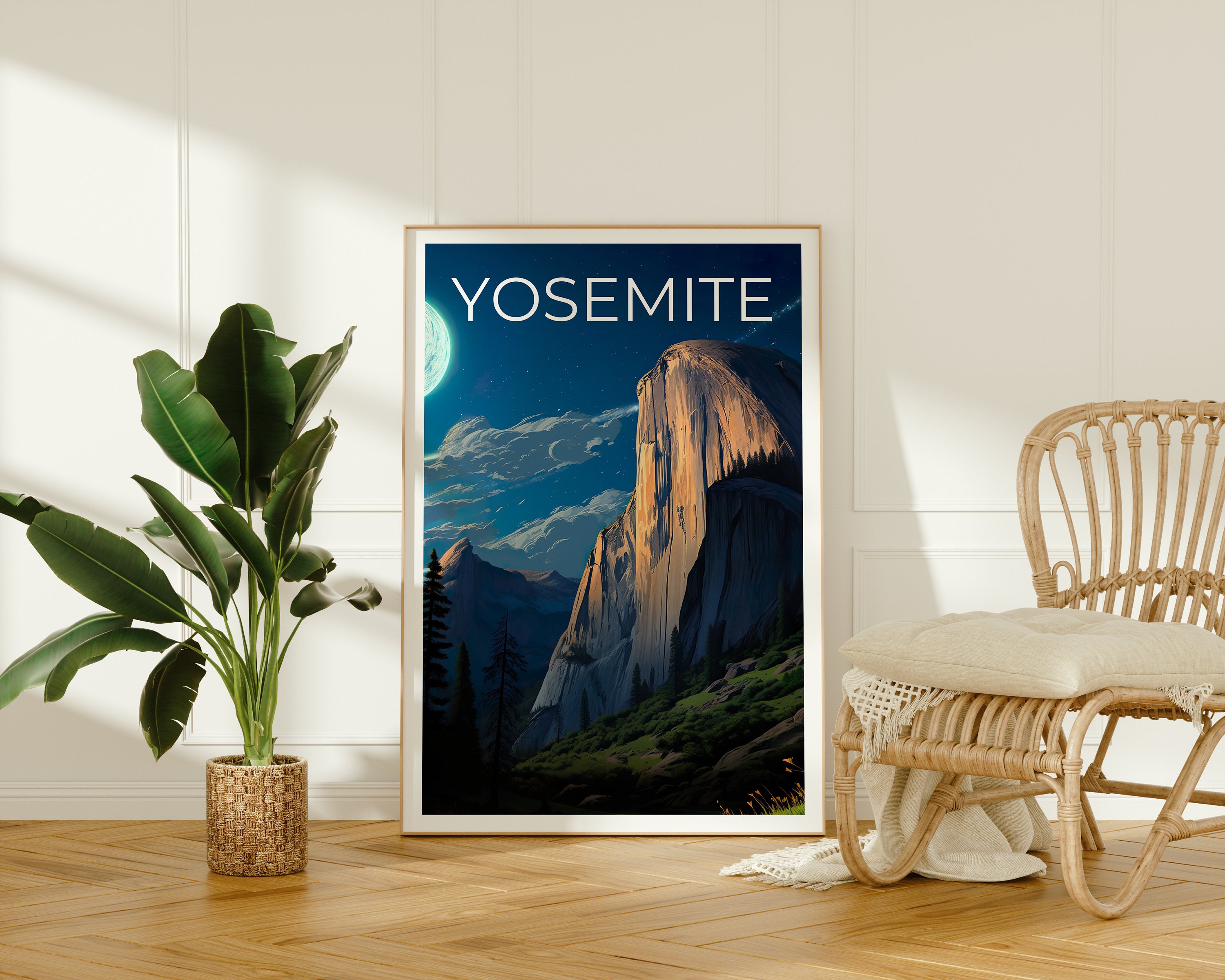 Yosemite Travel Poster, Half Dome Wall Art, Half Dome Print, Yosemite ...