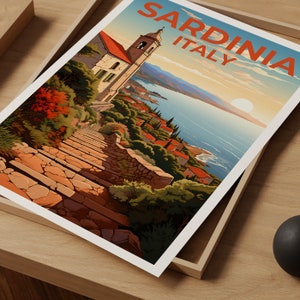 Sardinia Travel Poster, Italy Wall Art, Italy Print, Sardinia Poster ...