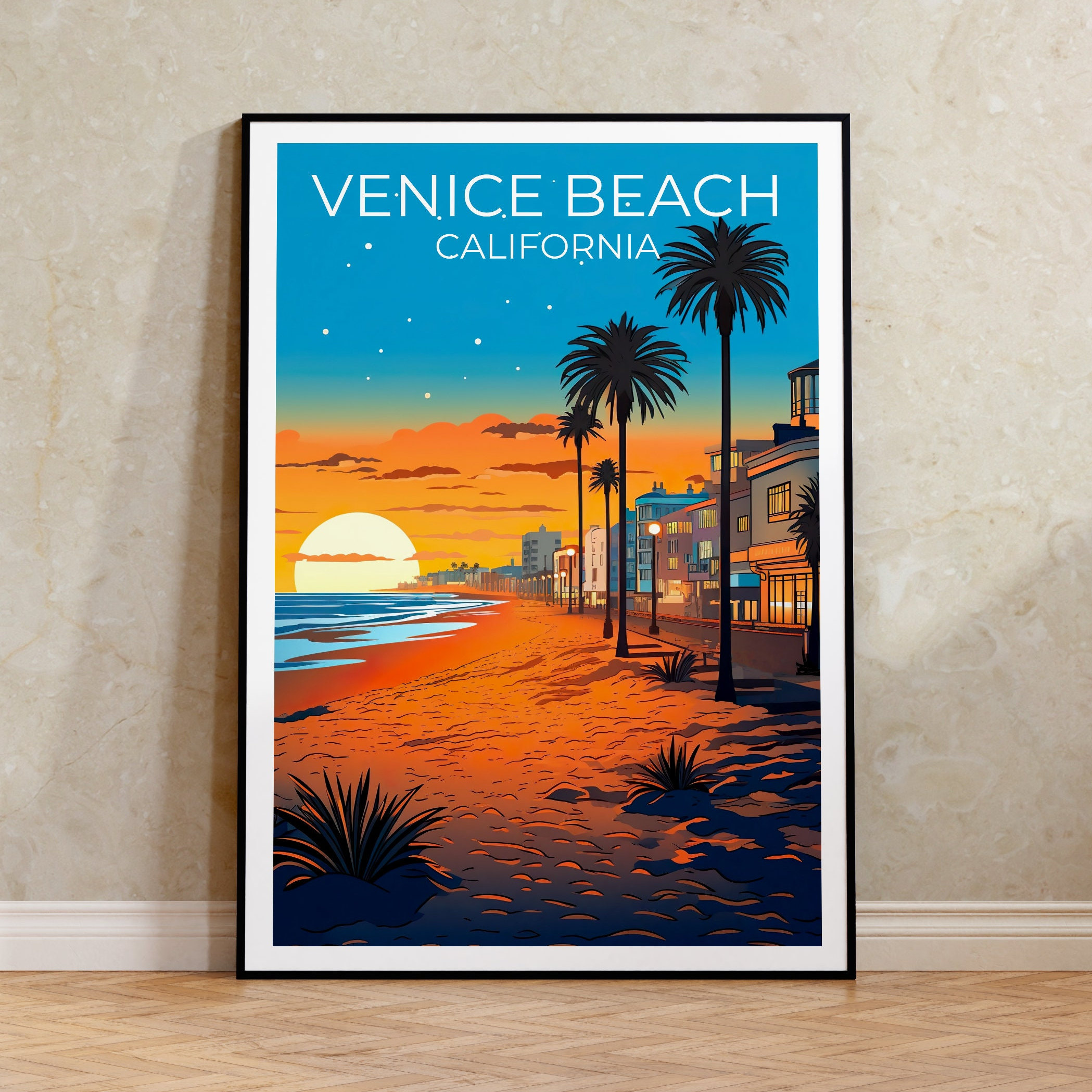 Venice Beach Travel Poster, California Wall Art, California Print ...
