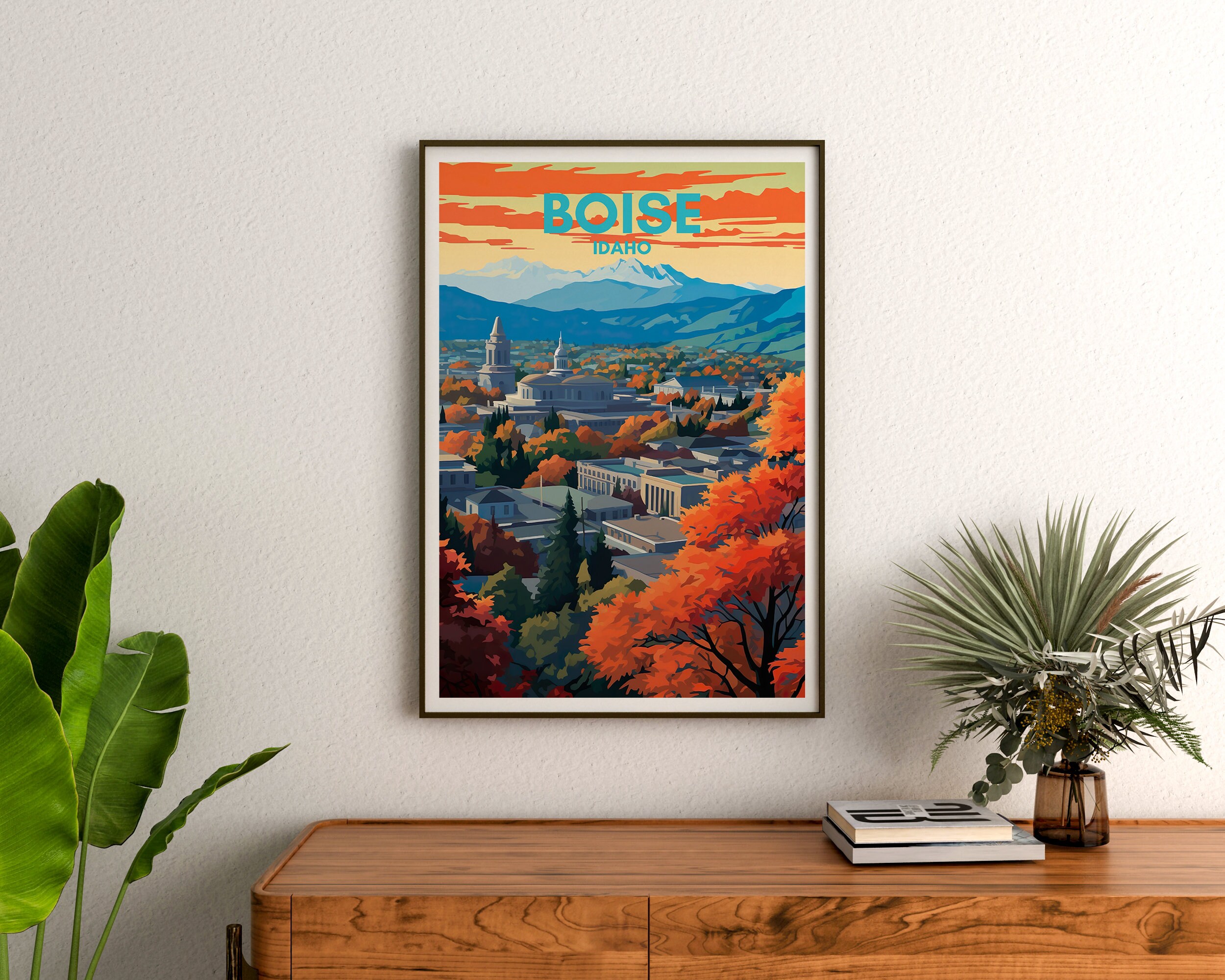 Boise Travel Poster Idaho Wall Art Idaho Print Boise - Etsy