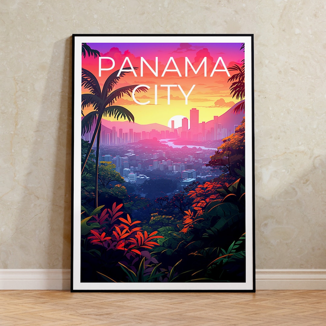 Panama City Travel Poster, Panama Wall Art, Panama Print, Panama City ...