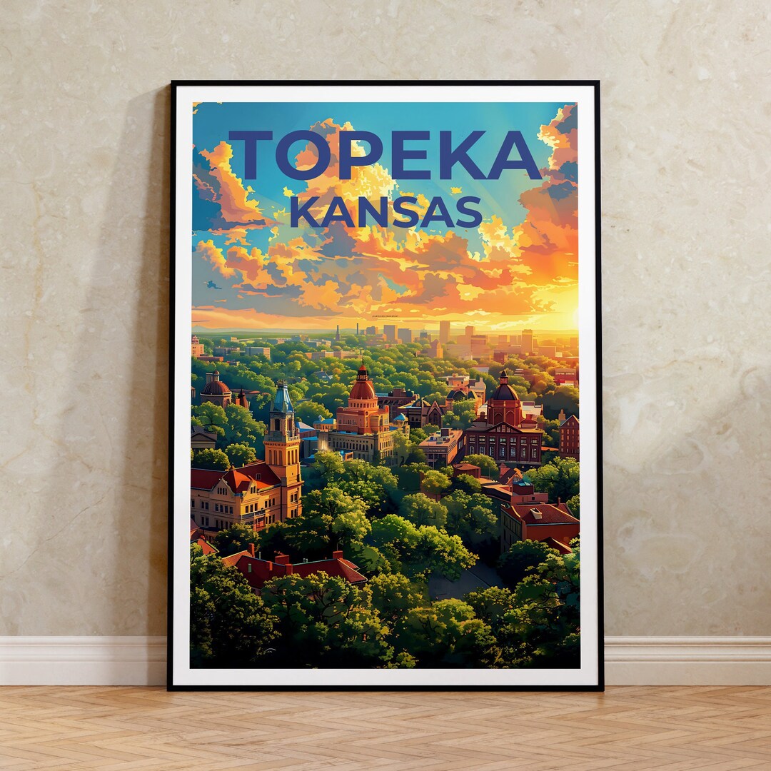 Topeka Poster, Topeka Print, Kansas Art, Kansas Print, Topeka Travel ...