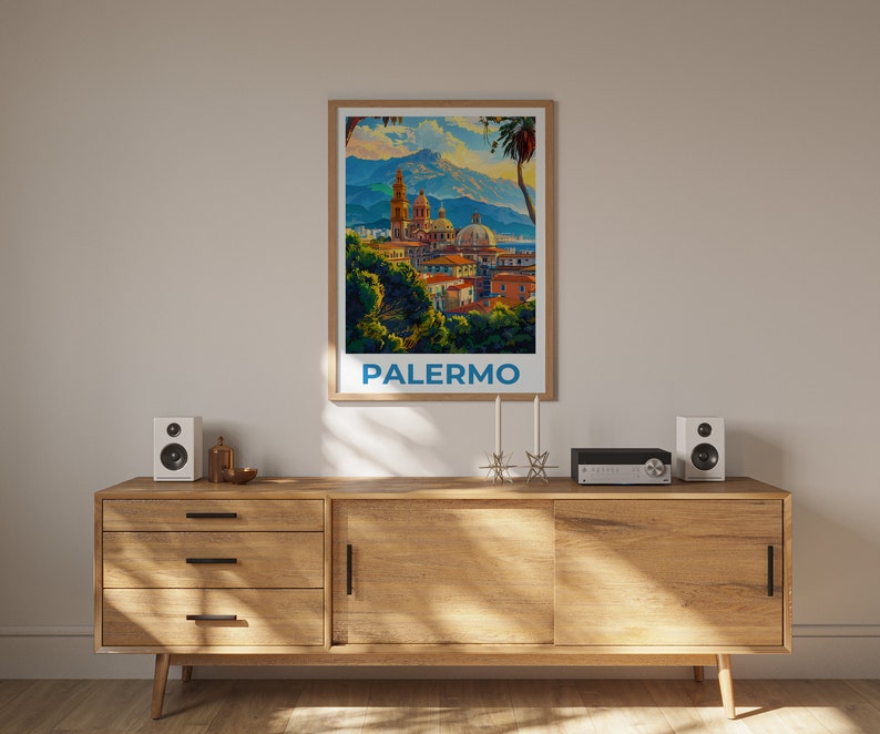 Palermo Poster, Palermo Print, Sicily Art, Italy Print, Palermo Travel ...