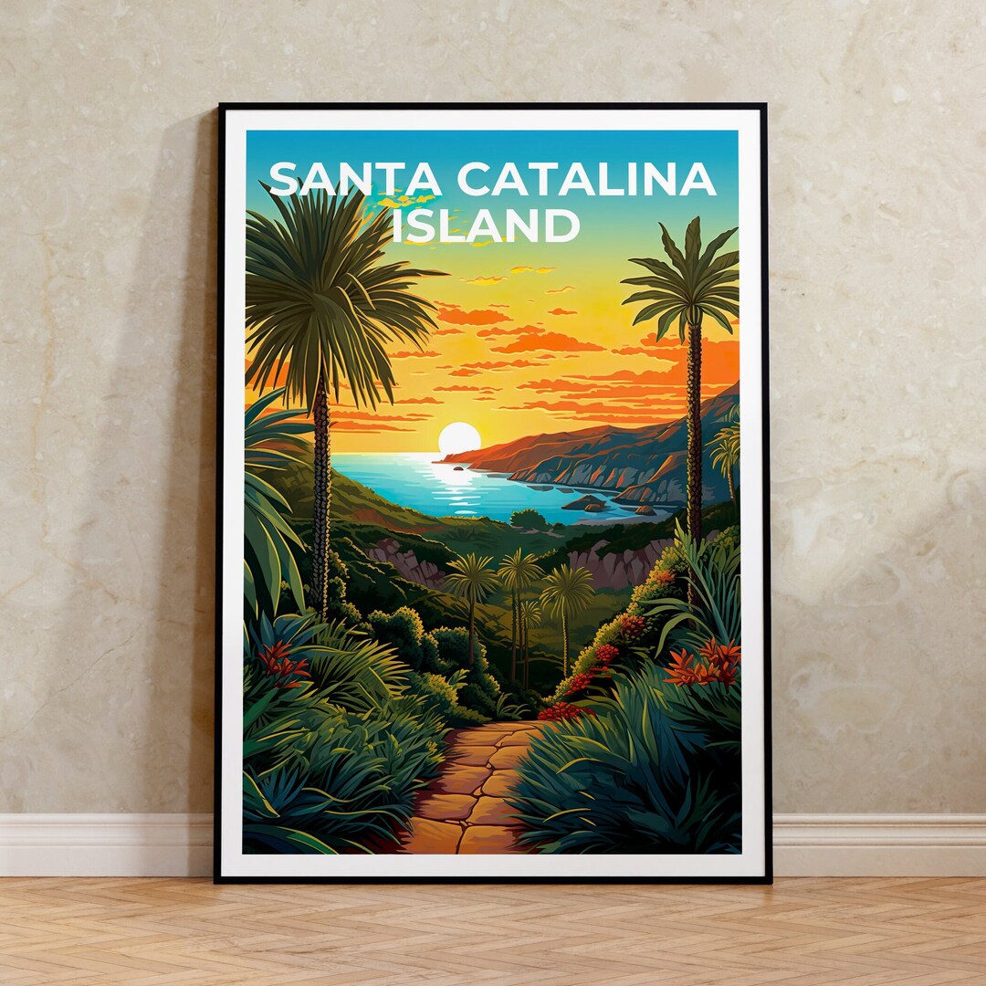 Santa Catalina Travel Poster, California Wall Art, California Print ...