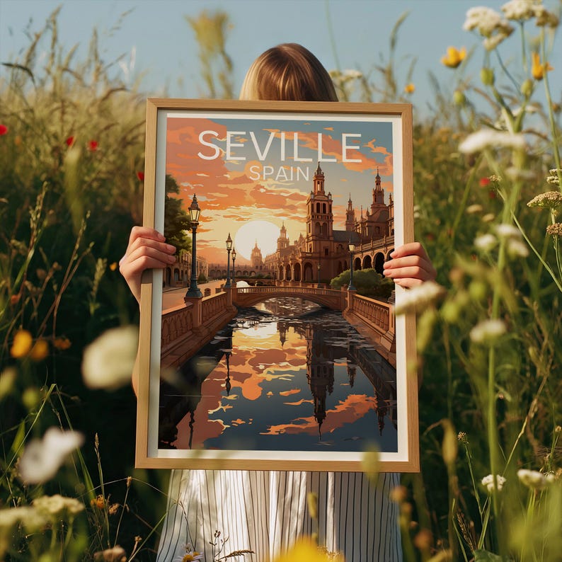 Seville Travel Poster, Spain Wall Art, Spain Print, Seville Poster ...