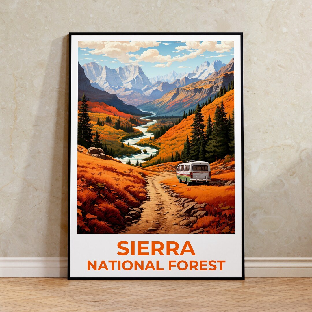 Sierra Forest Travel Poster, California Wall Art, California Print ...