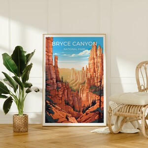 Bryce Canyon Travel Poster, Bryce Canyon Wall Art, Bryce Canyon Print ...