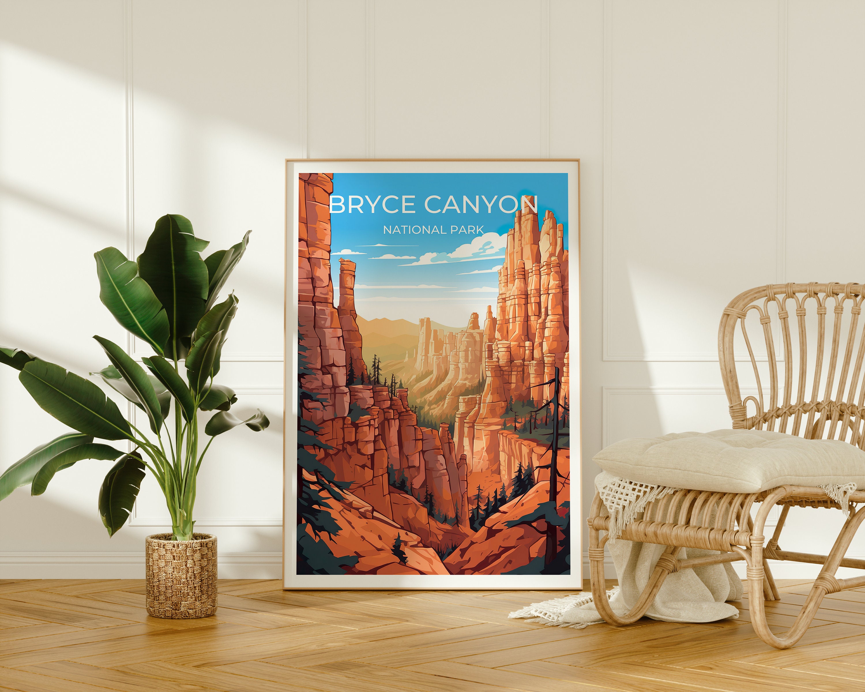 Bryce Canyon Travel Poster, Bryce Canyon Wall Art, Bryce Canyon Print ...
