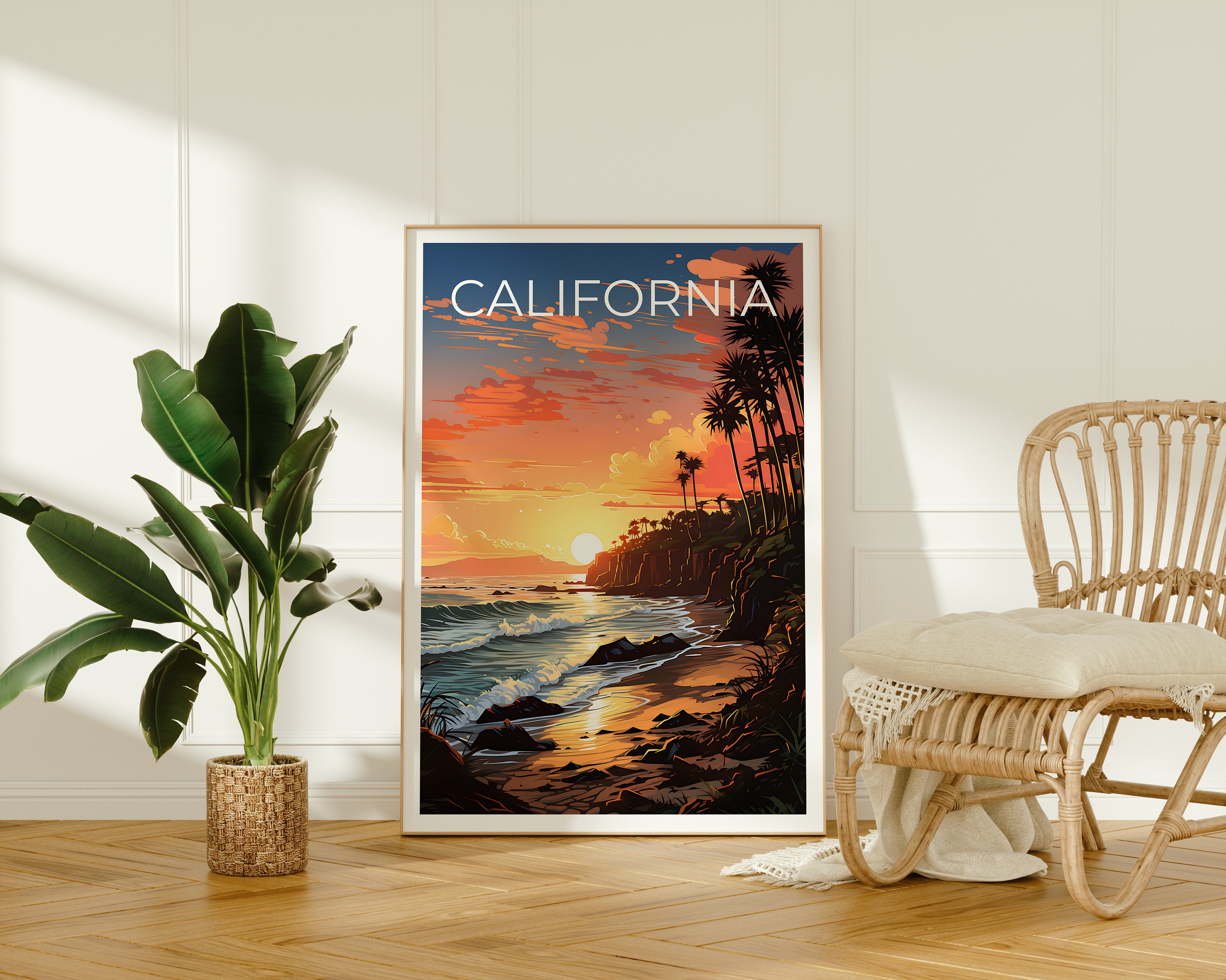 California Travel Poster, Beach Wall Art, Beach Print, California ...