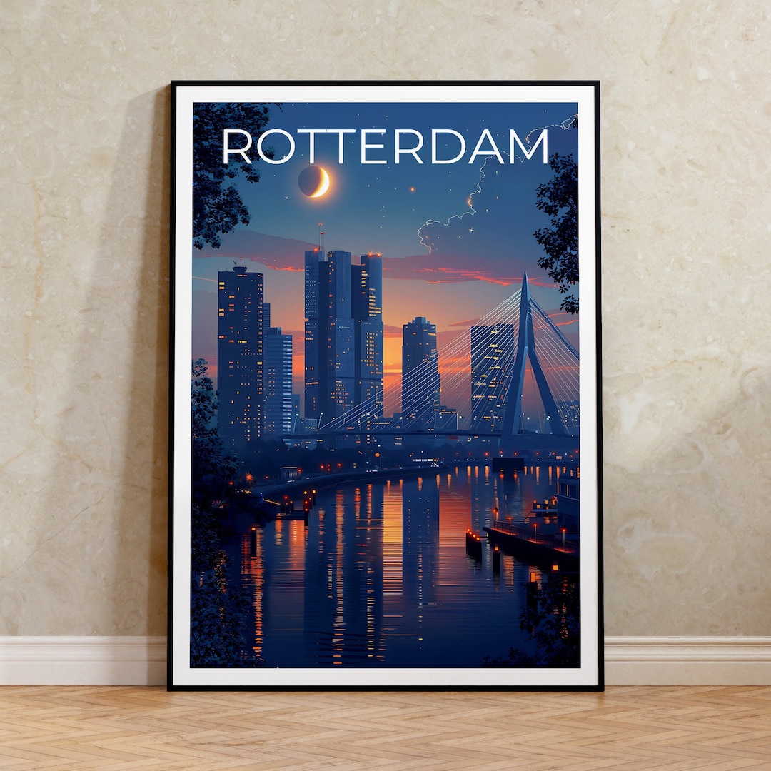 Rotterdam Travel Poster, Netherdams Wall Art, Netherlands Print ...