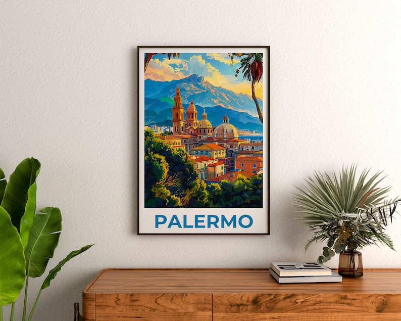 Palermo Poster, Palermo Print, Sicily Art, Italy Print, Palermo Travel ...