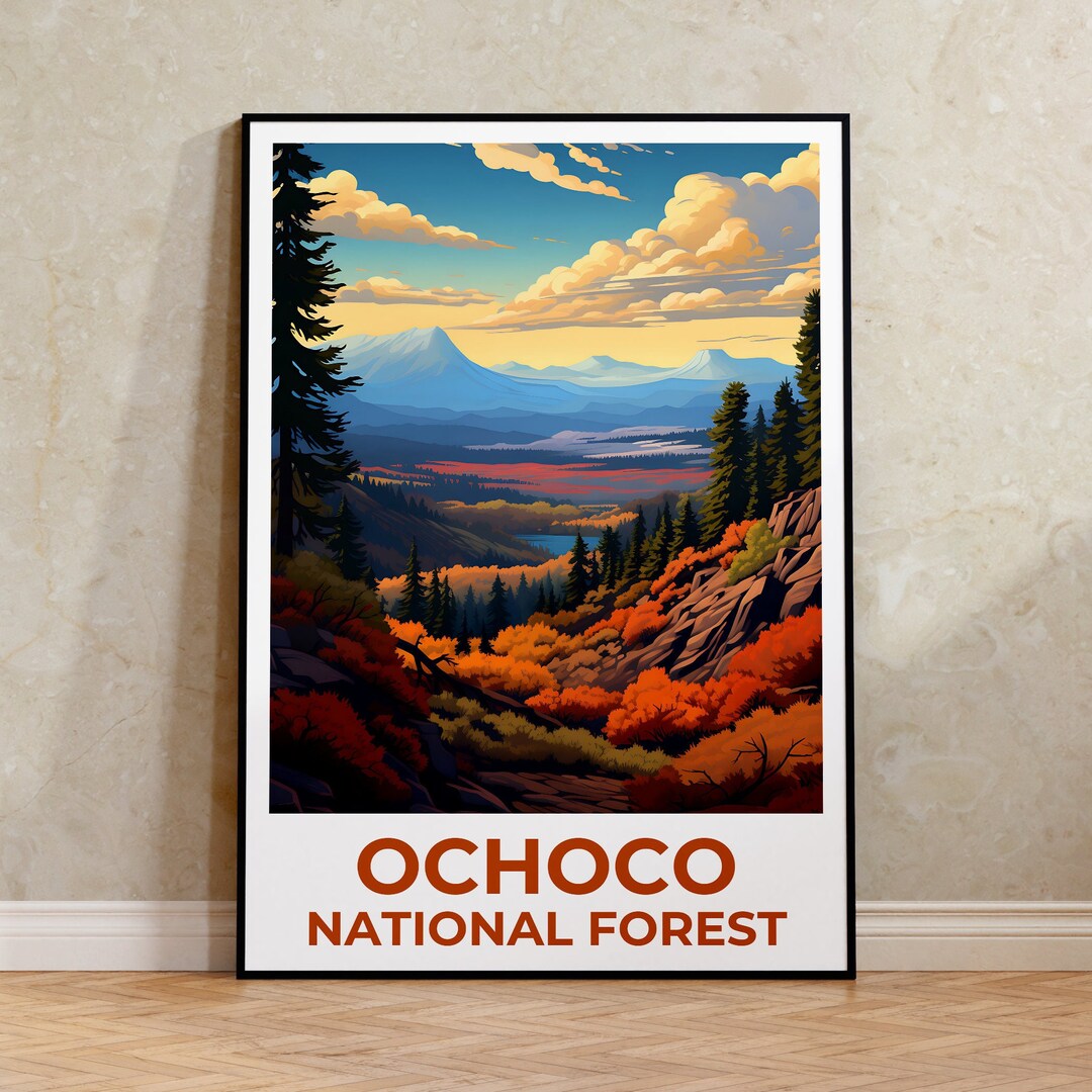 Ochoco Forest Travel Poster, Oregon Wall Art, Oregon Print, Ochoco ...