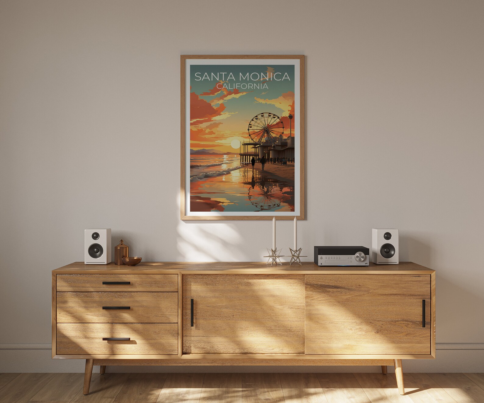 Santa Monica Travel Poster, California Wall Art, California Print,santa ...