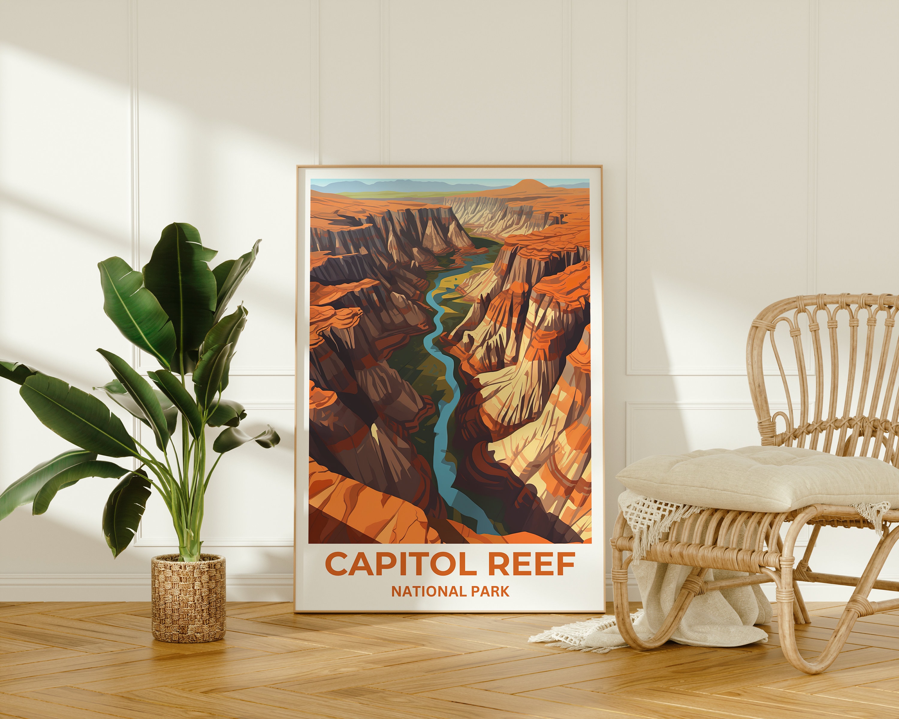 Capitol Reef Travel Poster, Utah Wall Art, National Park Print, Capitol ...