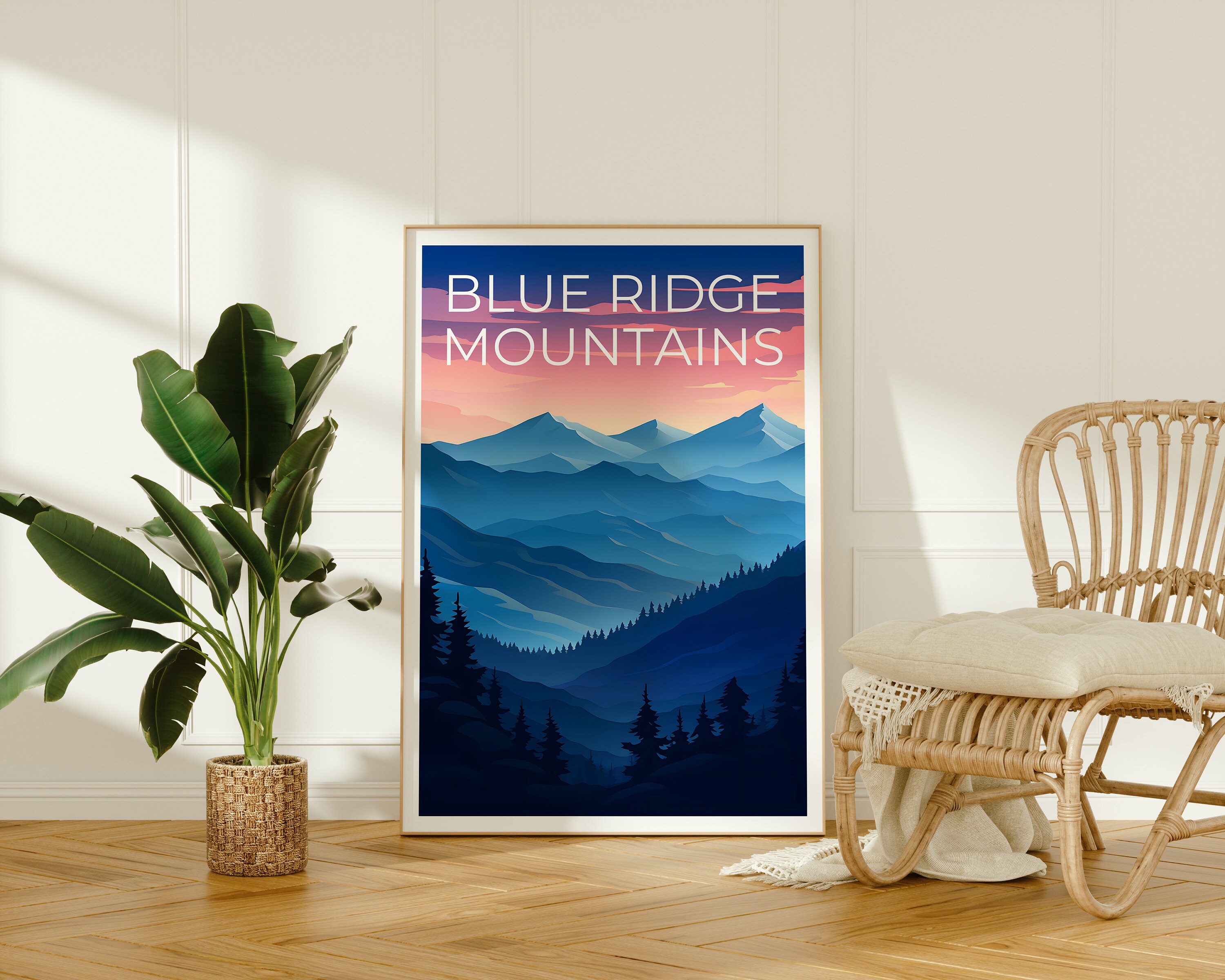 Blue Ridge Travel Poster Nature Art Nature Print Blue Ridge - Etsy
