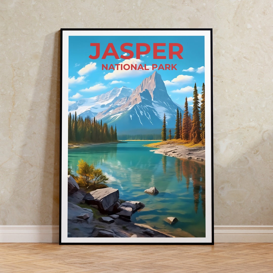 Jasper National Park Travel Poster, Canada Wall Art, Canada Print ...