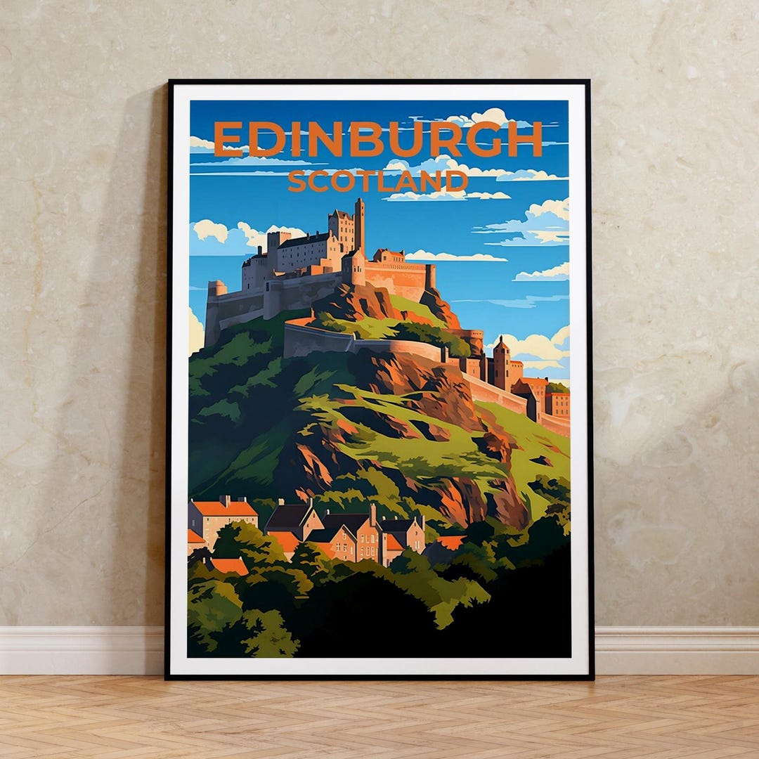 Edinburgh Travel Poster, Scotland Wall Art, Scotland Print, Edinburgh ...