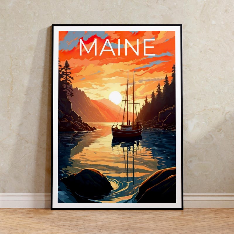 Maine Poster - Etsy