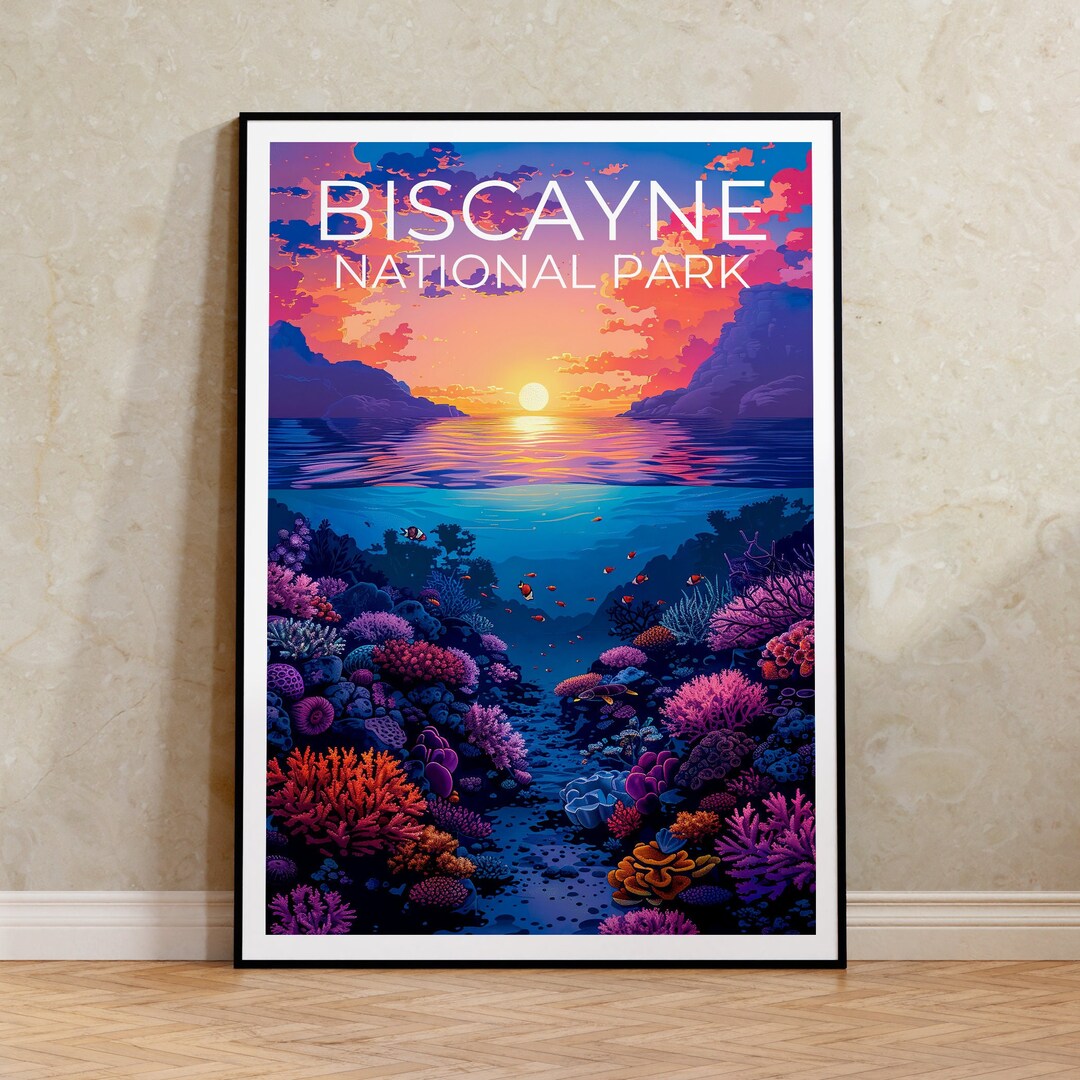 Biscayne National Park Poster, Biscayne Print, Florida Art, Florida ...