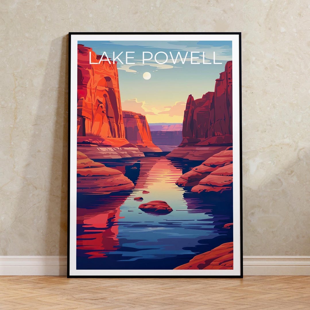 Lake Powell Travel Print, Utah Poster, Arizona Wall Art, Lake Powell ...