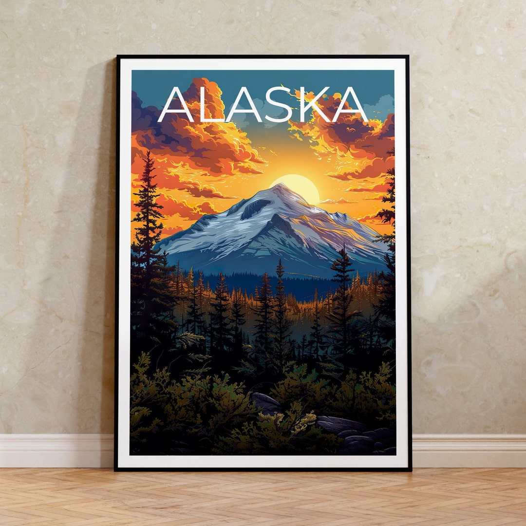 Alaska Poster, Alaska Print, Wilderness Art, Alaskan Wilderness Print ...