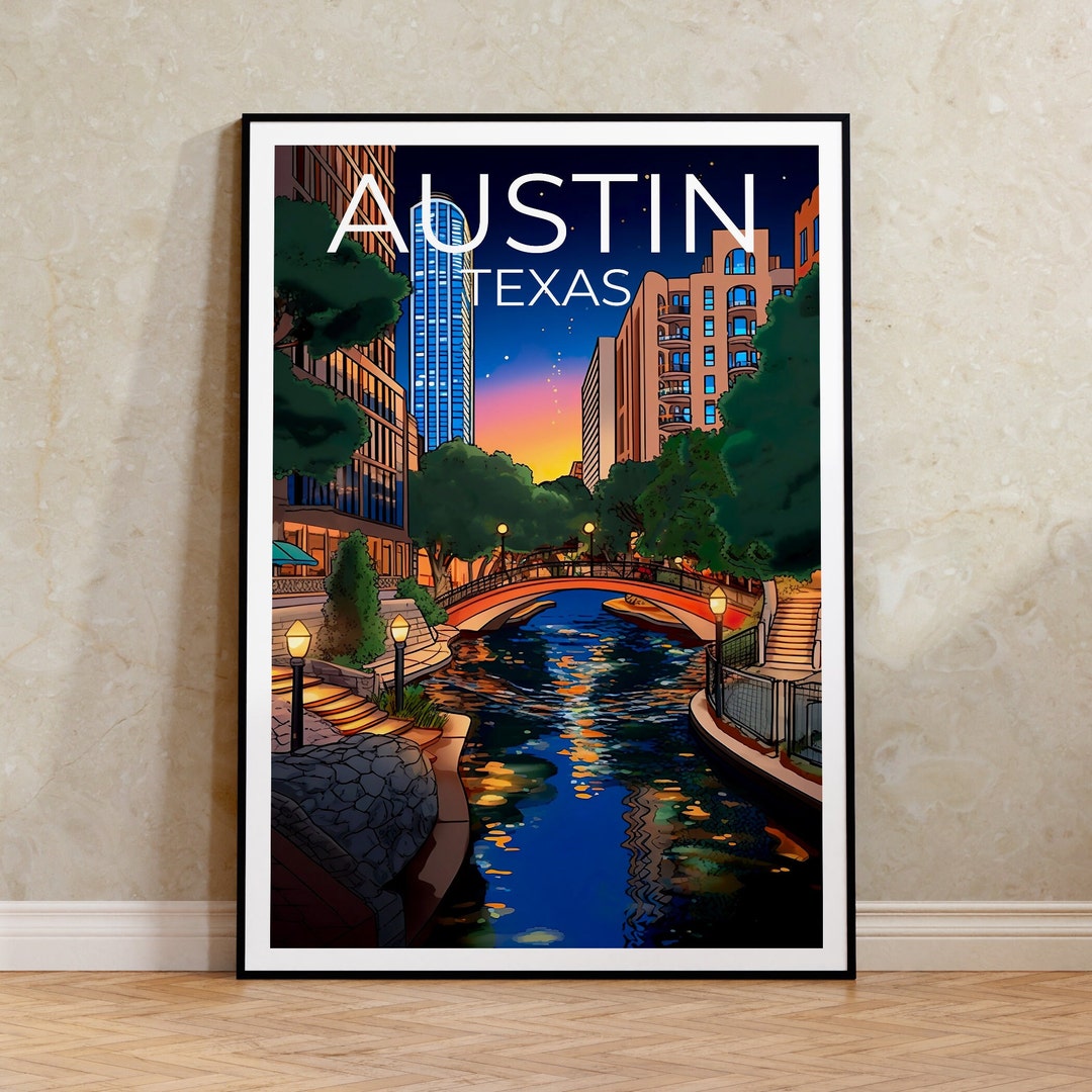 Austin Travel Poster, Texas Wall Art, Texas Print, Austin Poster, Texas ...