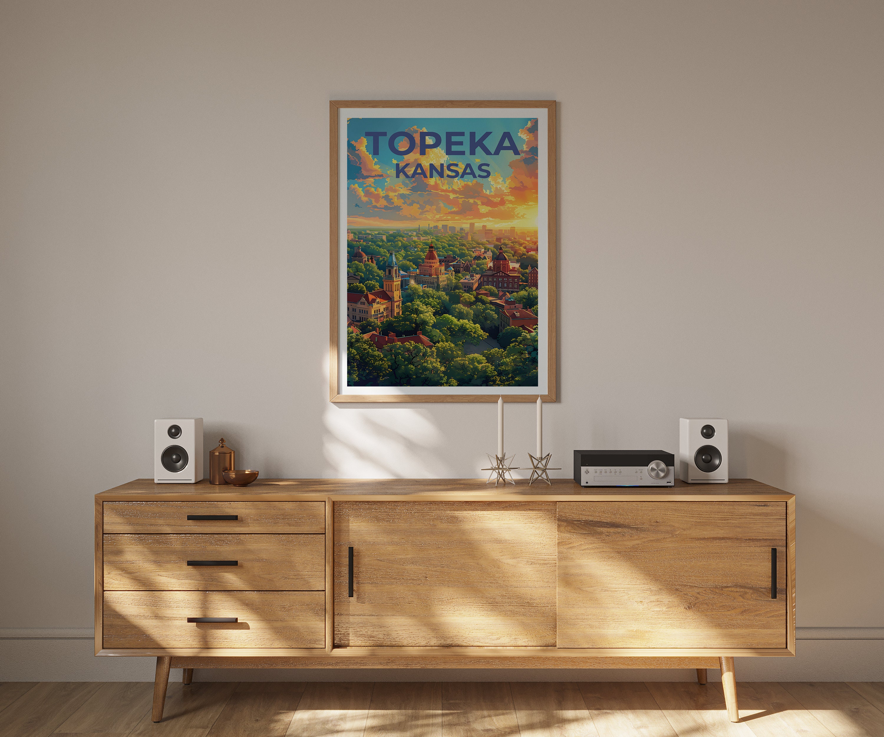 Topeka Poster, Topeka Print, Kansas Art, Kansas Print, Topeka Travel ...