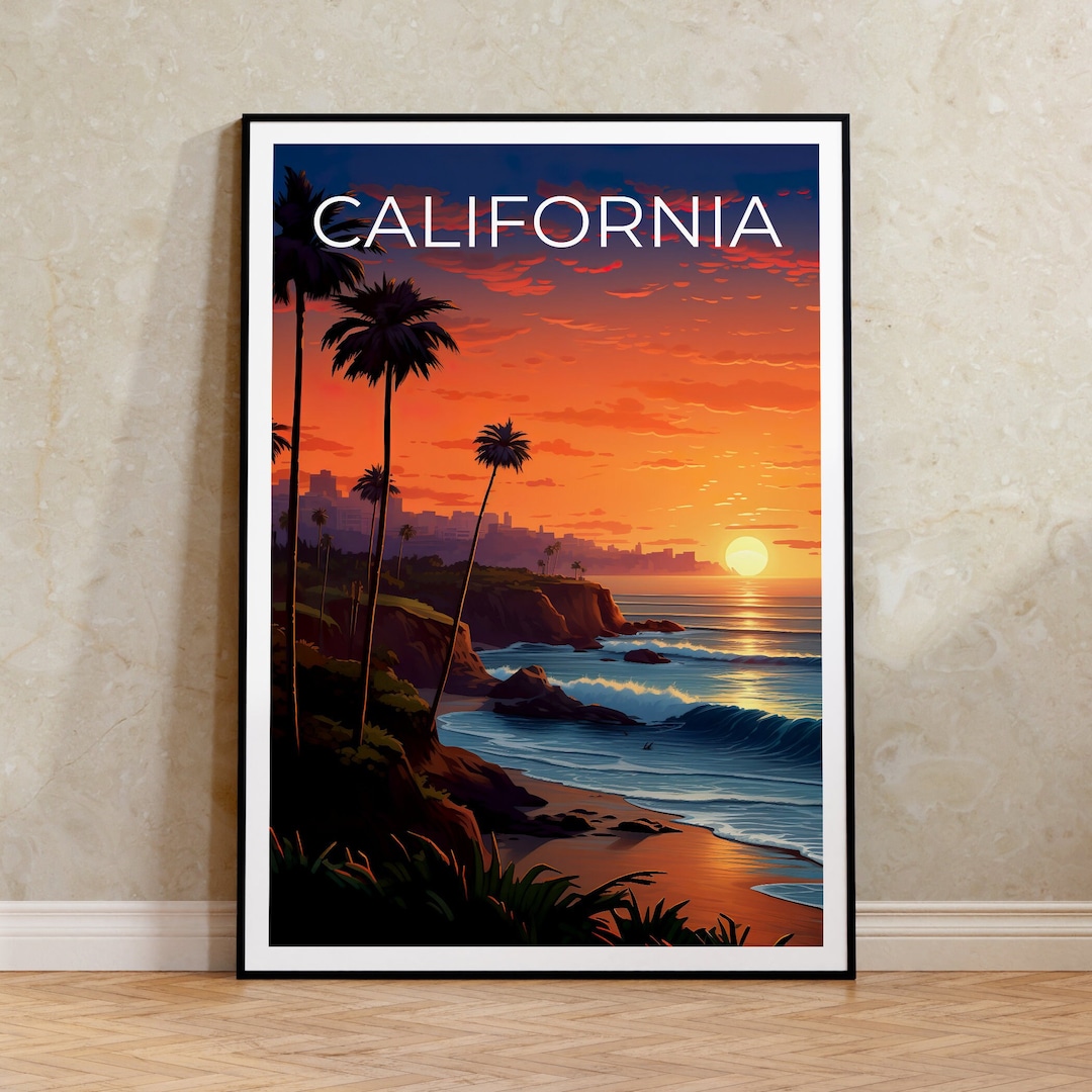 California Travel Poster, Coast Wall Art, Coast Print, California ...