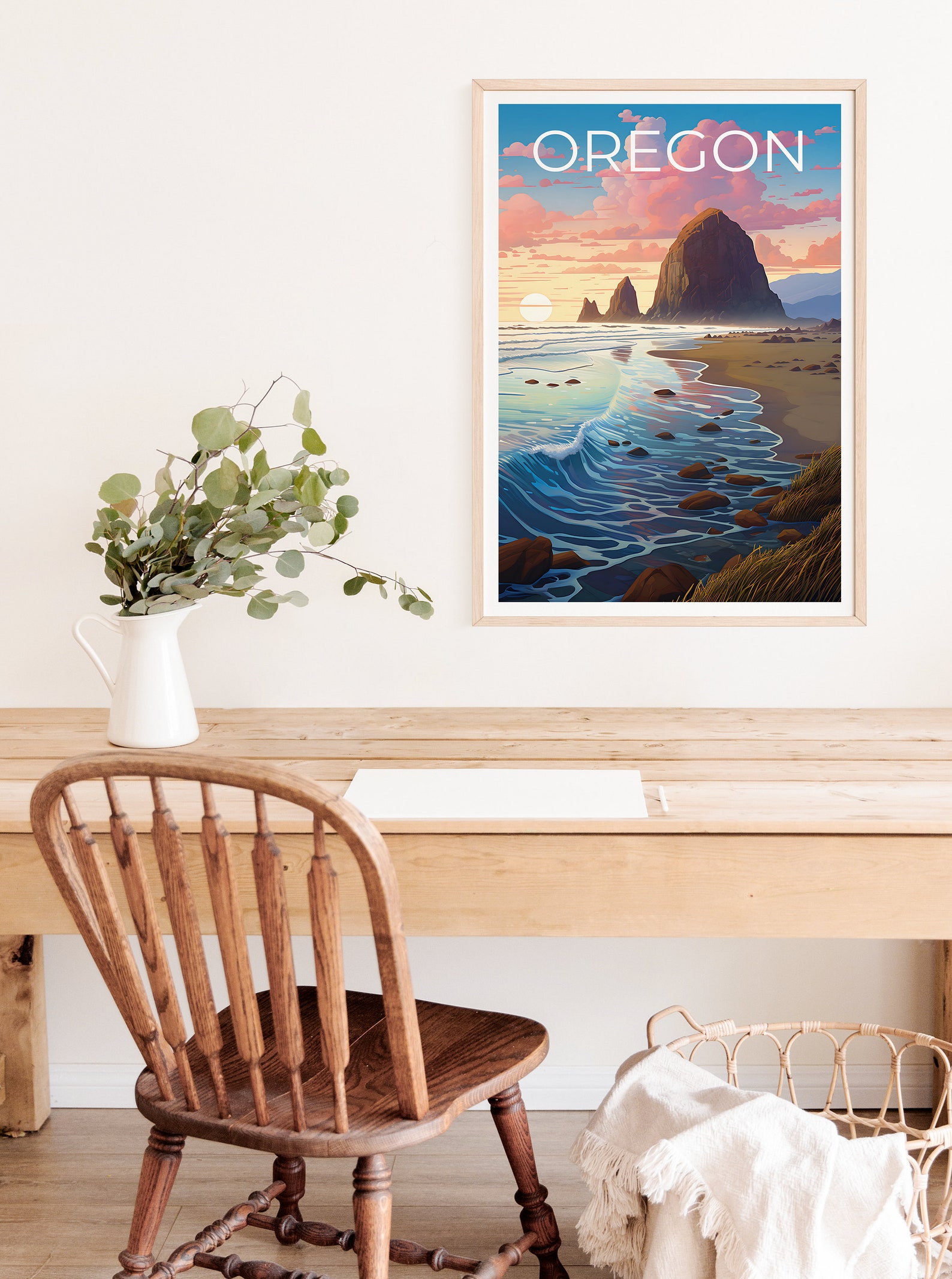 Oregon Travel Poster, Coast Wall Art, Coast Print, Oregon Poster, Coast ...