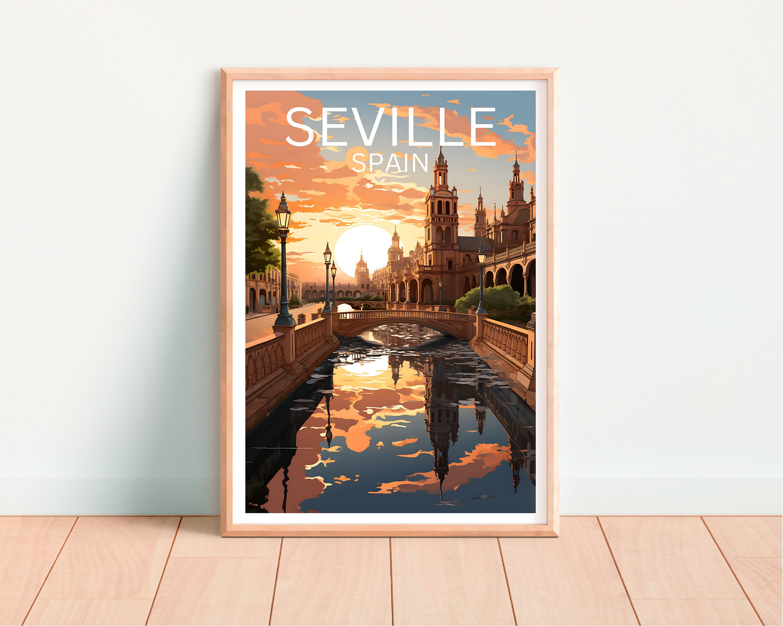 Seville Travel Poster, Spain Wall Art, Spain Print, Seville Poster ...