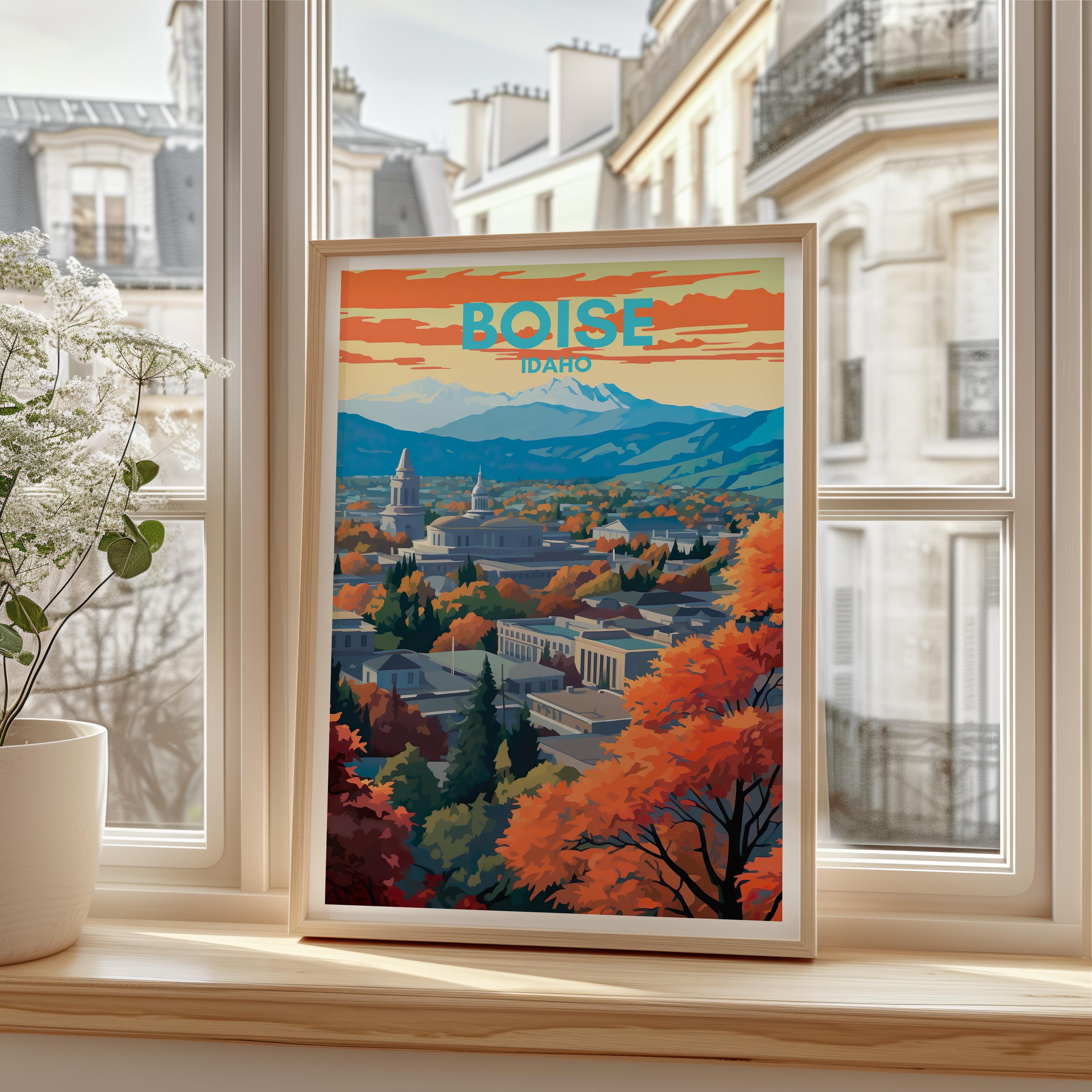 Boise Travel Poster Idaho Wall Art Idaho Print Boise Poster Idaho Art ...