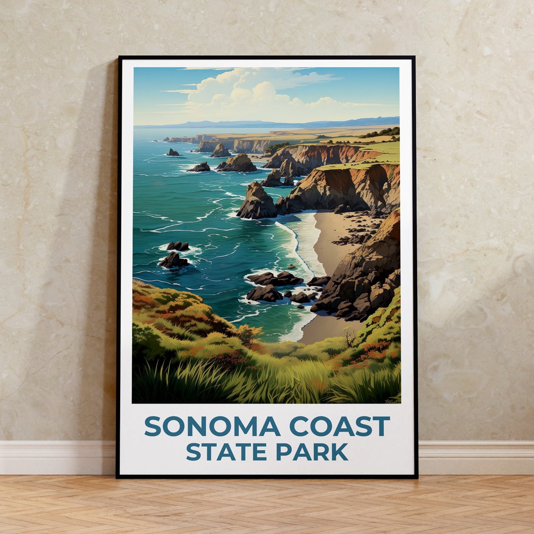 Sonoma Coast Travel Poster, California Wall Art, California Print ...